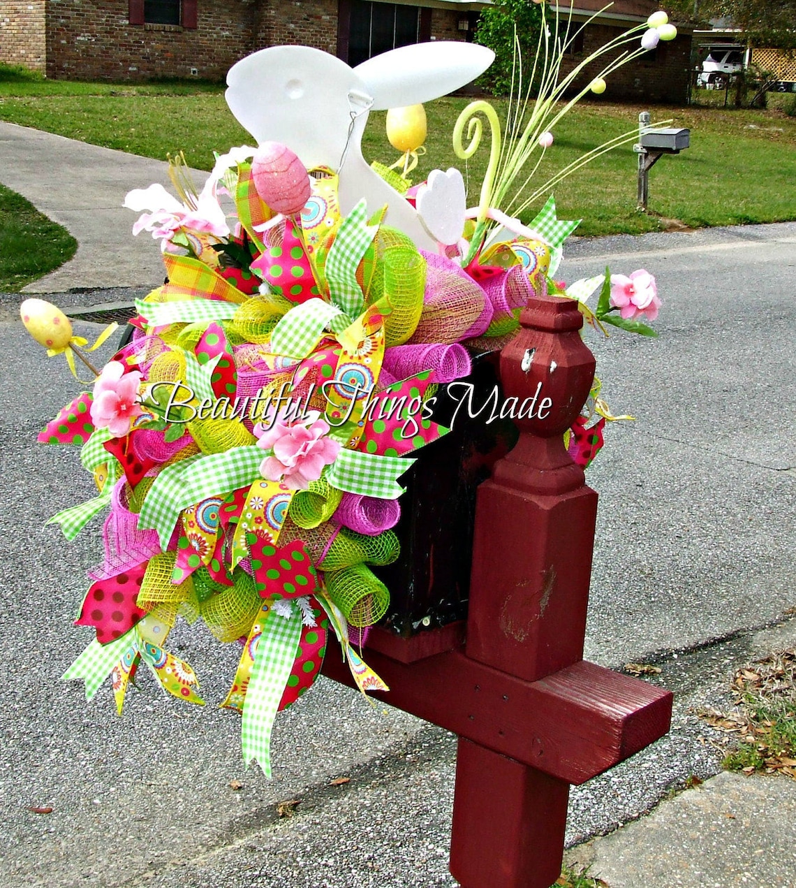 Large Easter Mailbox Topper, Easter Mailbox Swag, Easter Mailbox ...