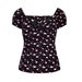Black Flamingo Top Women Blouse Summer Blouse Black Top Pinup Top ...