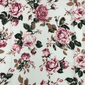 Pink Rose Fabric 100% Cotton Fabric for CUSTOM ORDER or by the YARD ...