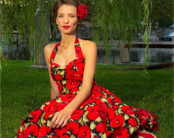 Summer Dress Red Poppy Dress Poppy Flower Red Floral - Etsy