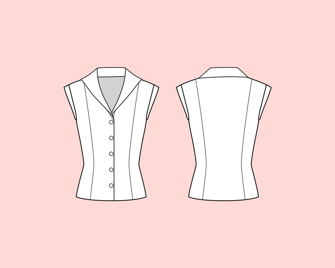 TAMARA Top CUSTOM MADE in Your Choice of Fabric! 60s Blouse Shirt Top ...