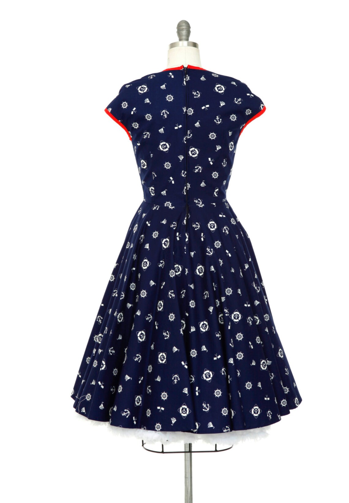 Navy Nautical Dress Sailor Dress Vintage Dress Navy Anchor - Etsy
