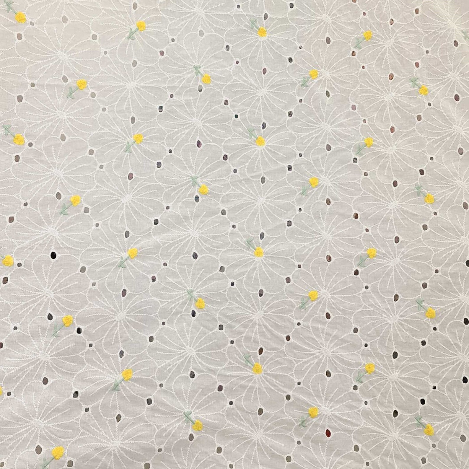 White Eyelet Fabric 100% Cotton Fabric for CUSTOM ORDER or by the YARD ...