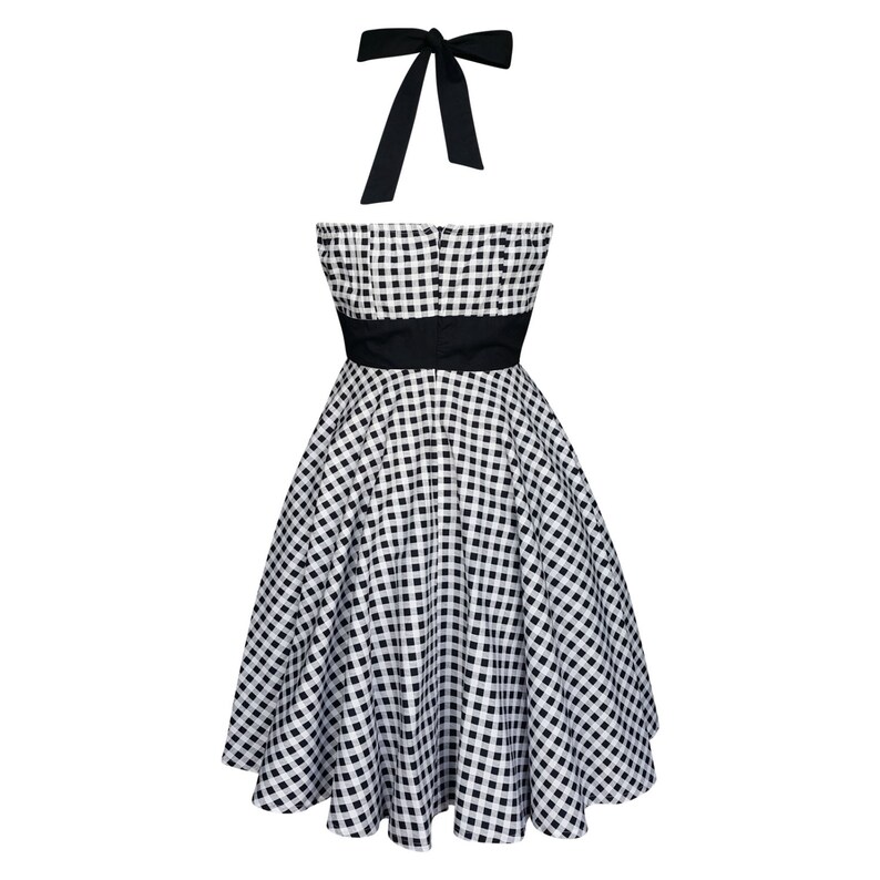 Gingham Dress Plaid Dress Black & White Checker Dress Vintage - Etsy