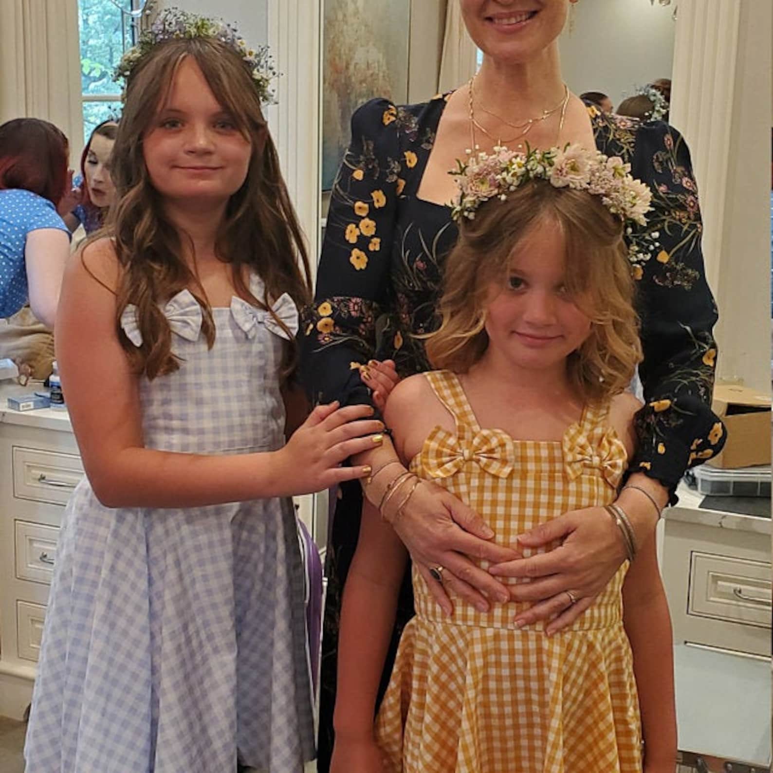 Heidi Dress Girls Dress in Gingham Fabric Blue or Yellow - Etsy