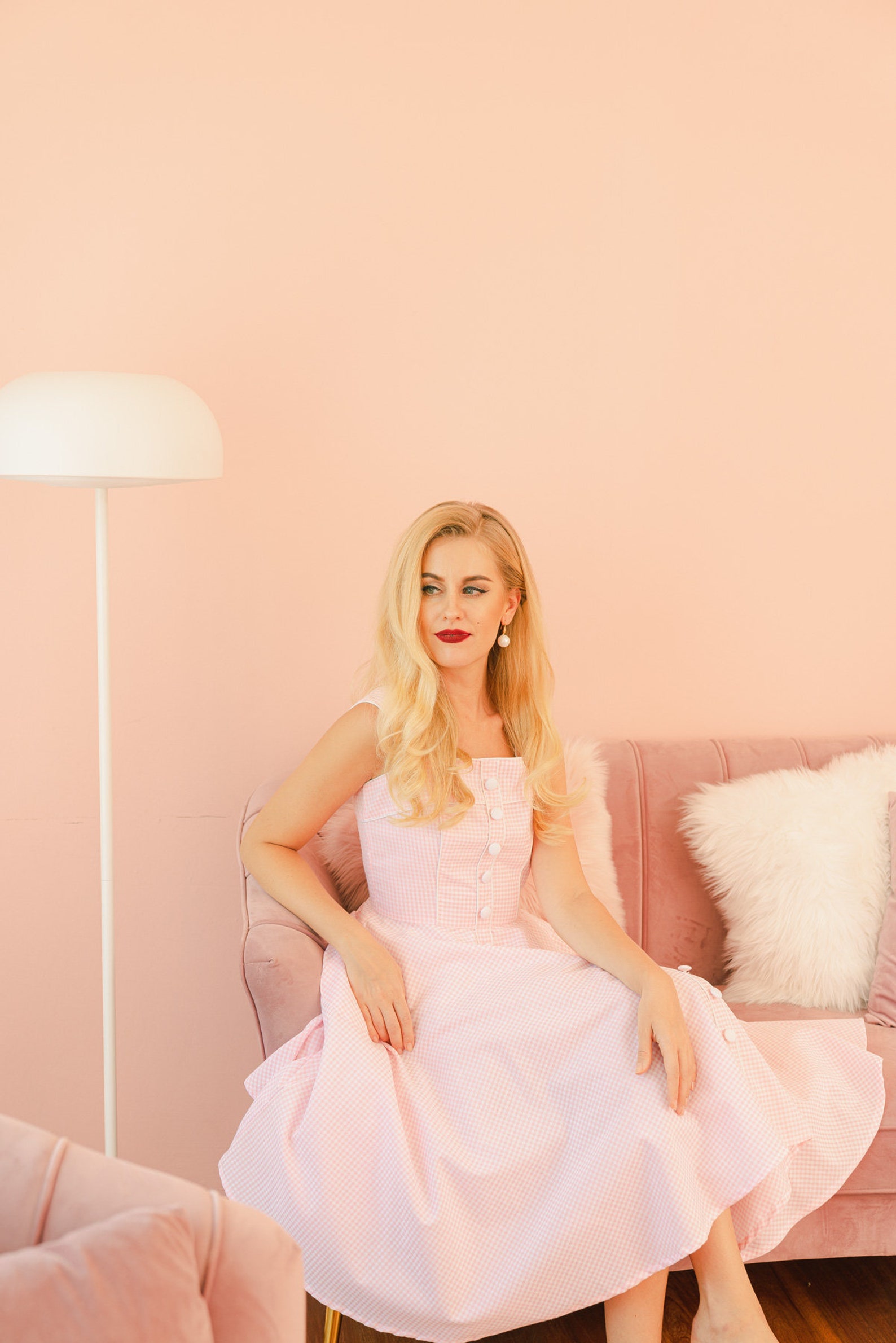 Pink Gingham Dress Pink Checkered Dress Pink Plaid Women - Etsy