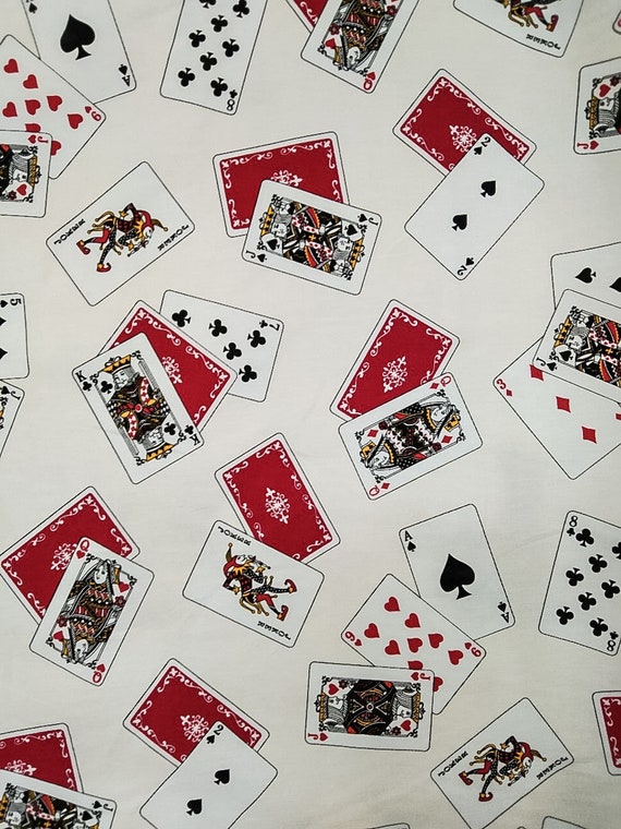 Casino Poker Playing Cards Fabric 100% Cotton Fabric for | Etsy