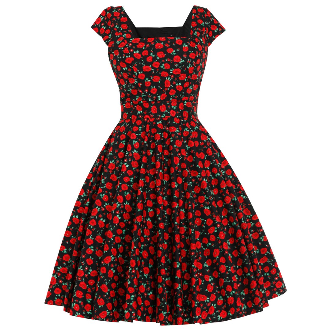 Plus Size Poppy Dress Floral Dress Christmas Dress Red Thanksgiving ...