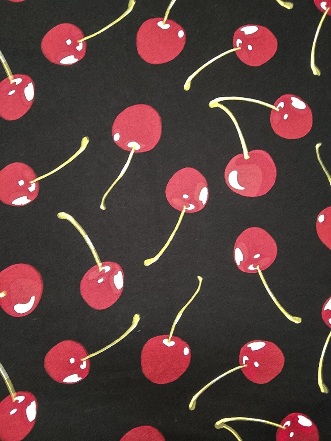 Red Cherry Fabric 100% Cotton Fabric for CUSTOM ORDER or by the YARD ...