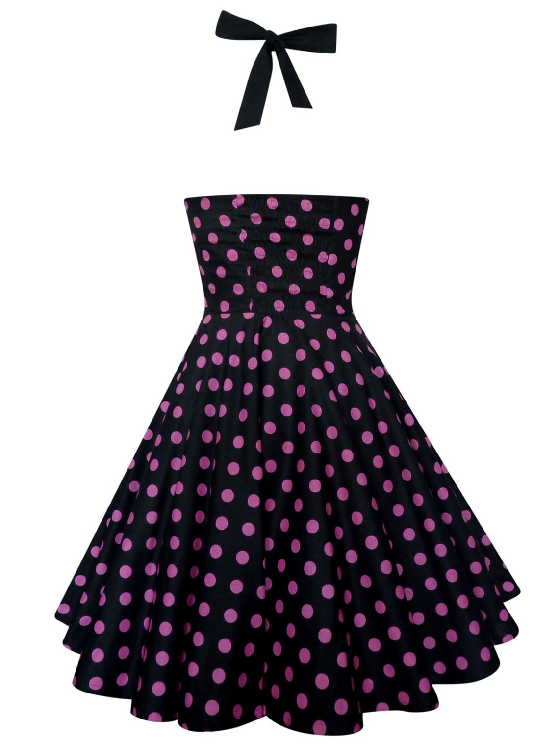 Polka Dot Dress Black Pink Dress Pin Up Dress Rockabilly Dress Etsy