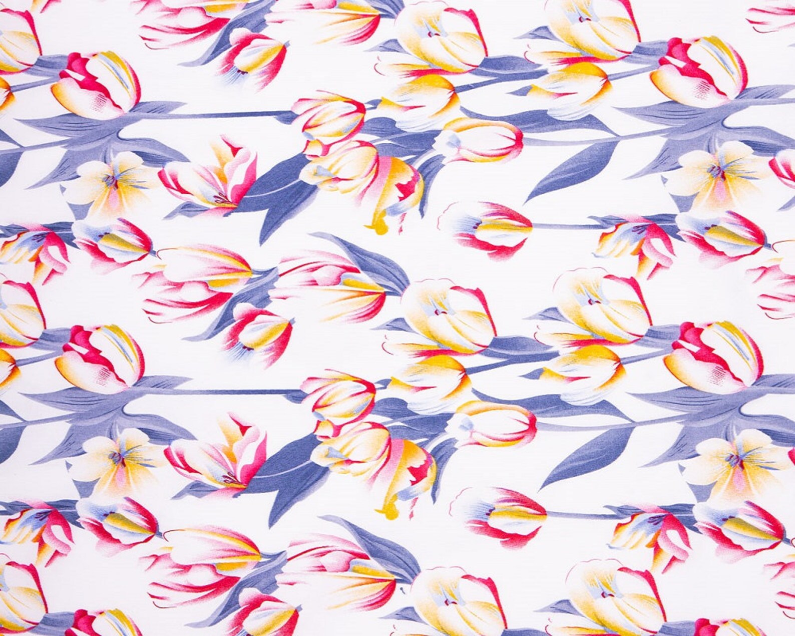 Cotton Fabric Pink Tulip Fabric Sweet Pink Fabric Spring Fabric Floral ...