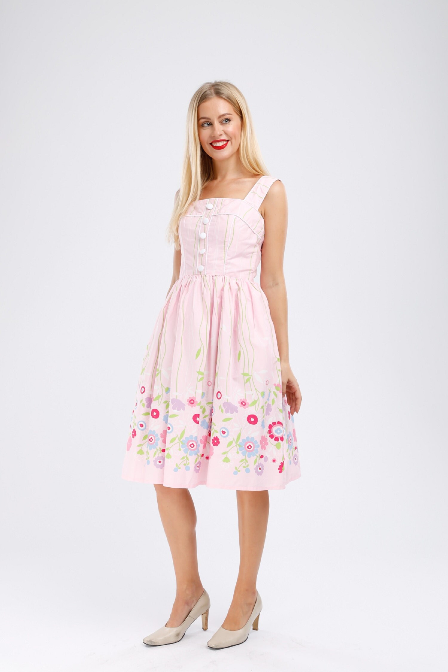 Pink Floral Dress Summer Dress Spring Dress Pink Dress Pink - Etsy