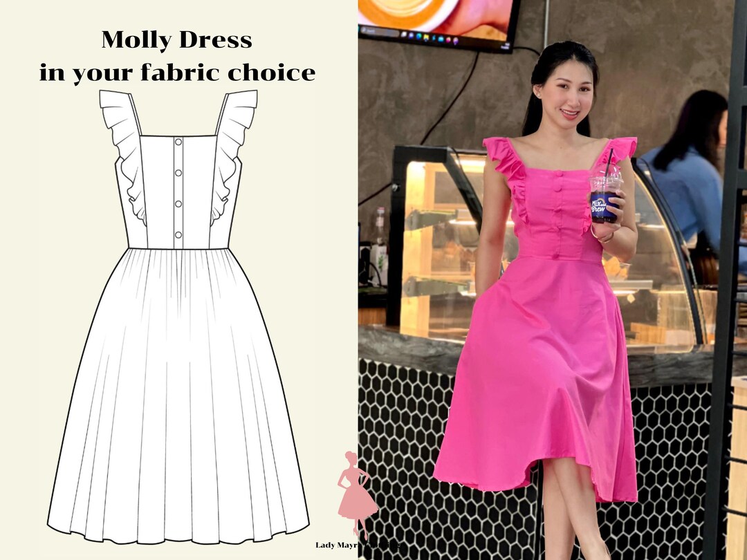 MOLLY CUSTOM MADE Dress in Your Choice of Fabric Vintage Dress Pin up ...