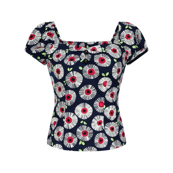 Retro Blouse 70s Clothing Floral Blouse Women Blouse Summer | Etsy