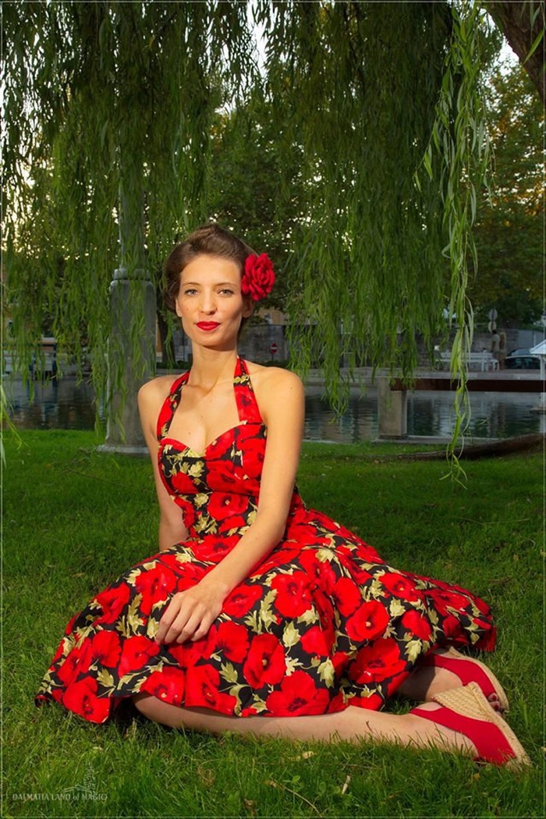 Summer Dress Red Poppy Dress Poppy Flower Red Floral - Etsy