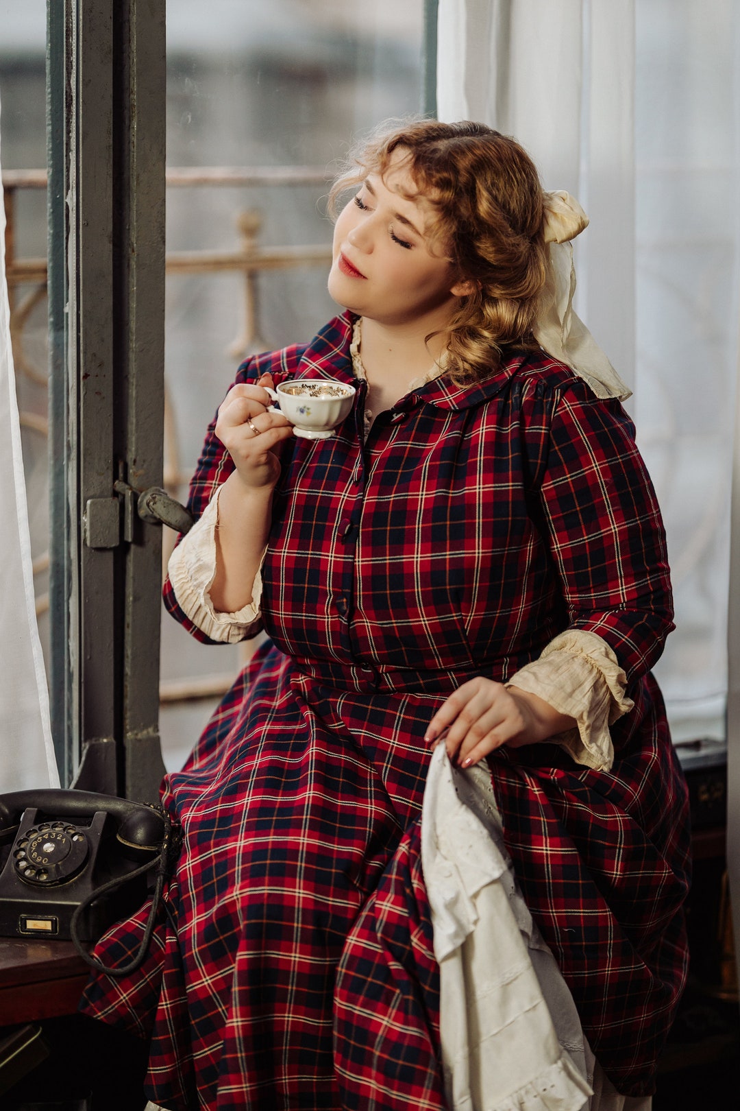 Autumn Winter Tartan Dress WENDY CUSTOM MADE Dress Vintage Dress Pinup ...