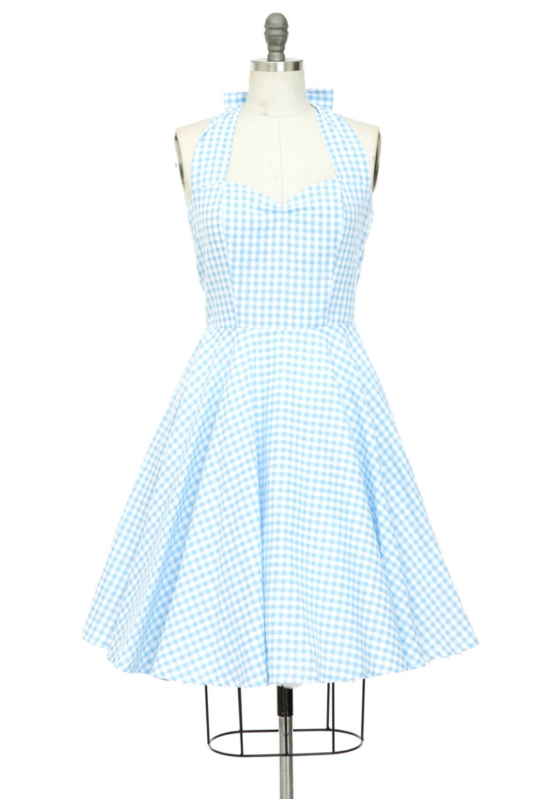 Blue Gingham Dress Blue Checkered Dress Summer Dress Vintage - Etsy