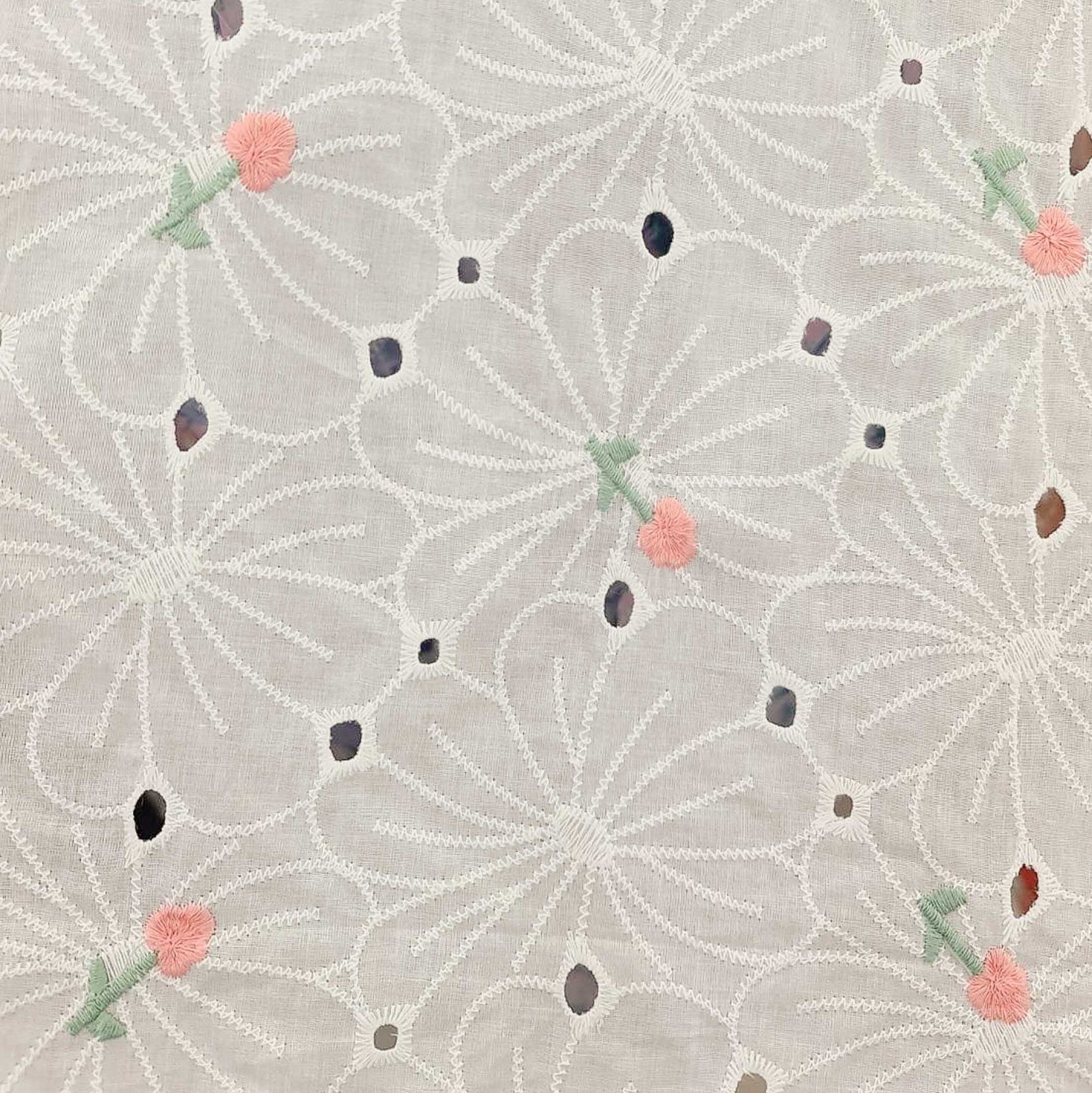 White Eyelet Fabric 100% Cotton Fabric for CUSTOM ORDER or by the YARD ...