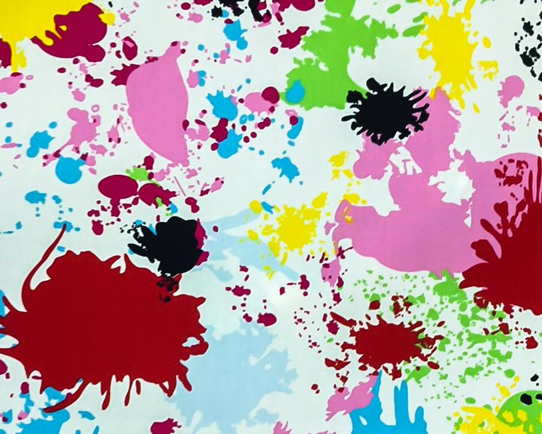 Cotton Fabric Paint Splatter Fabric Multi Color Fabric Paint Splash ...