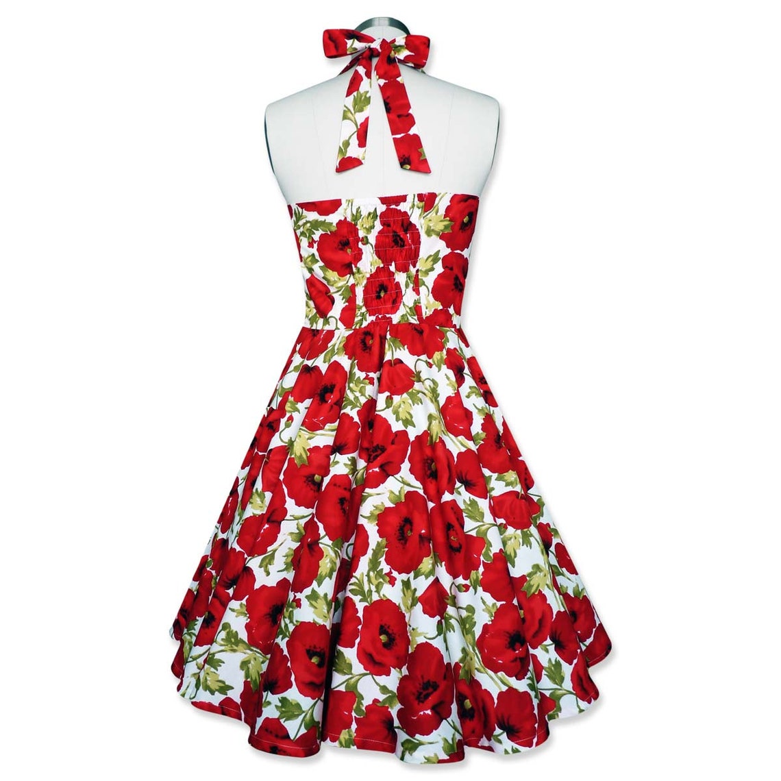 Summer Dress Red Poppy Dress Red Floral Dress Vintage Dress | Etsy