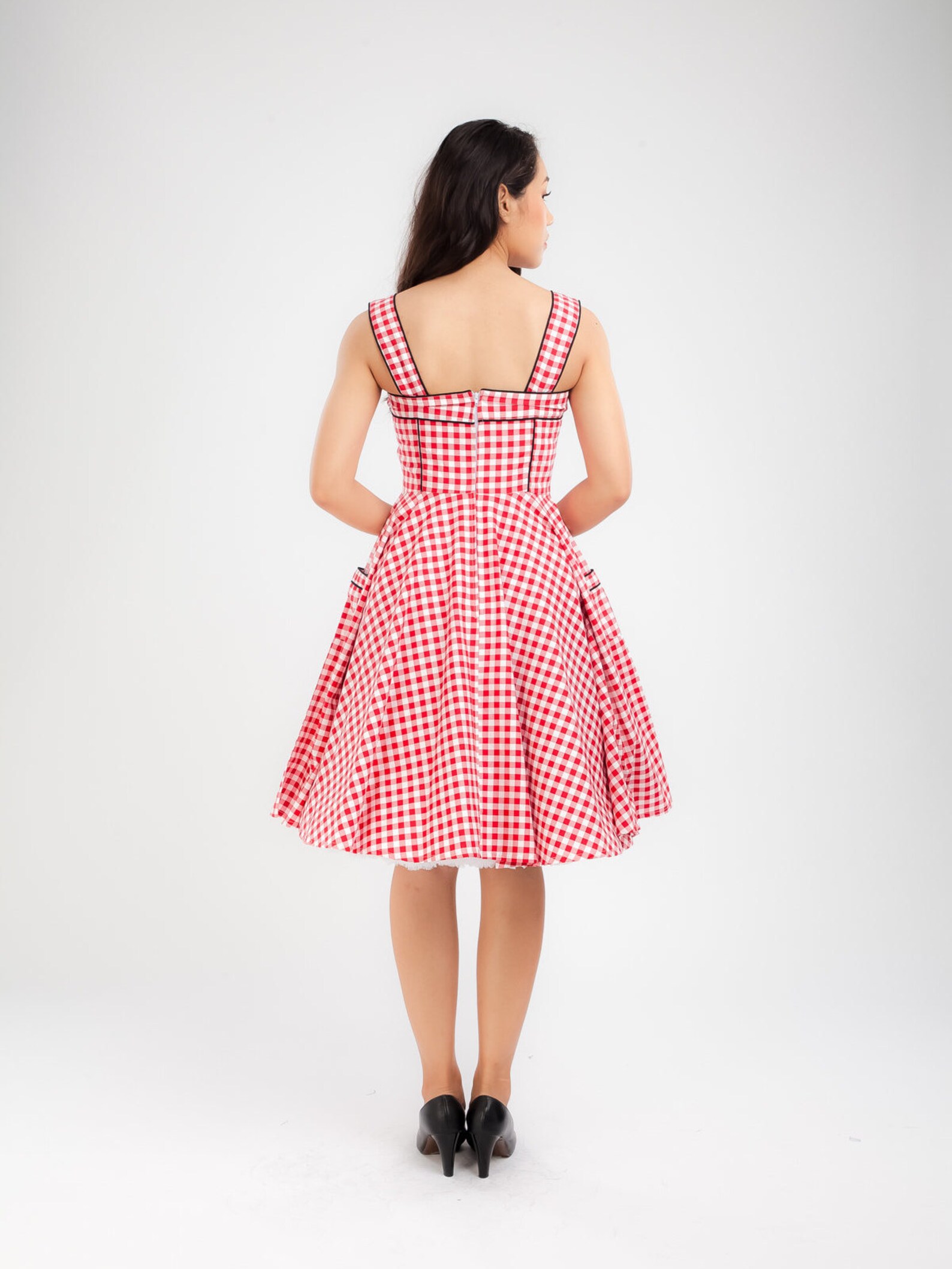 Red Gingham Dress Red Checkered Dress Summer Dress Red Vintage - Etsy