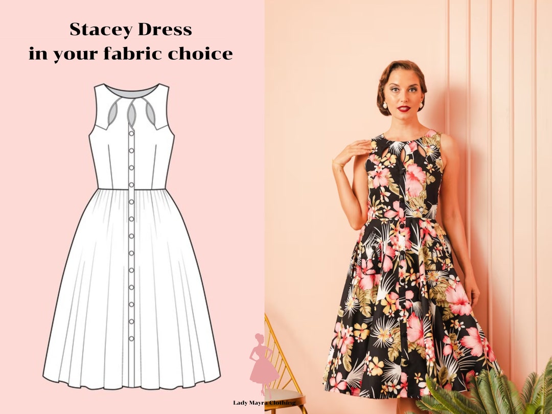 STACEY CUSTOM MADE Dress in Your Choice of Fabric Vintage Dress Pinup ...