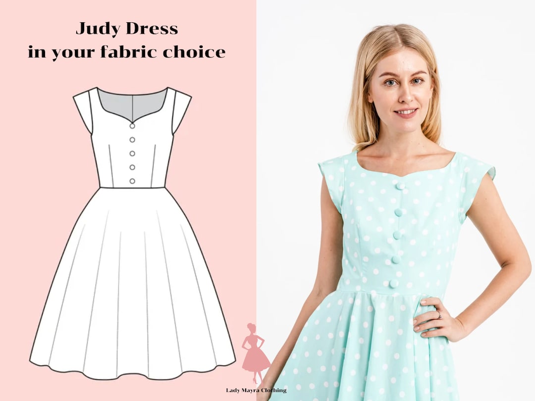 JUDY CUSTOM MADE Dress in Your Choice of Fabric! Vintage Dress Pinup ...