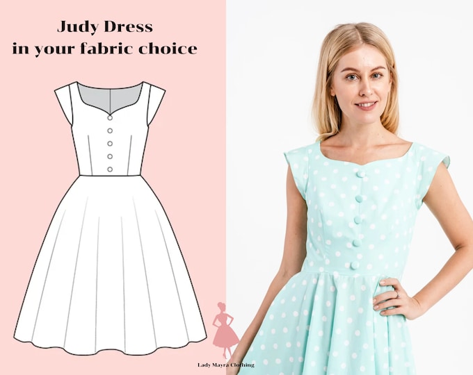 JUDY CUSTOM MADE Dress in Your Choice of Fabric! Vintage Dress Pinup ...