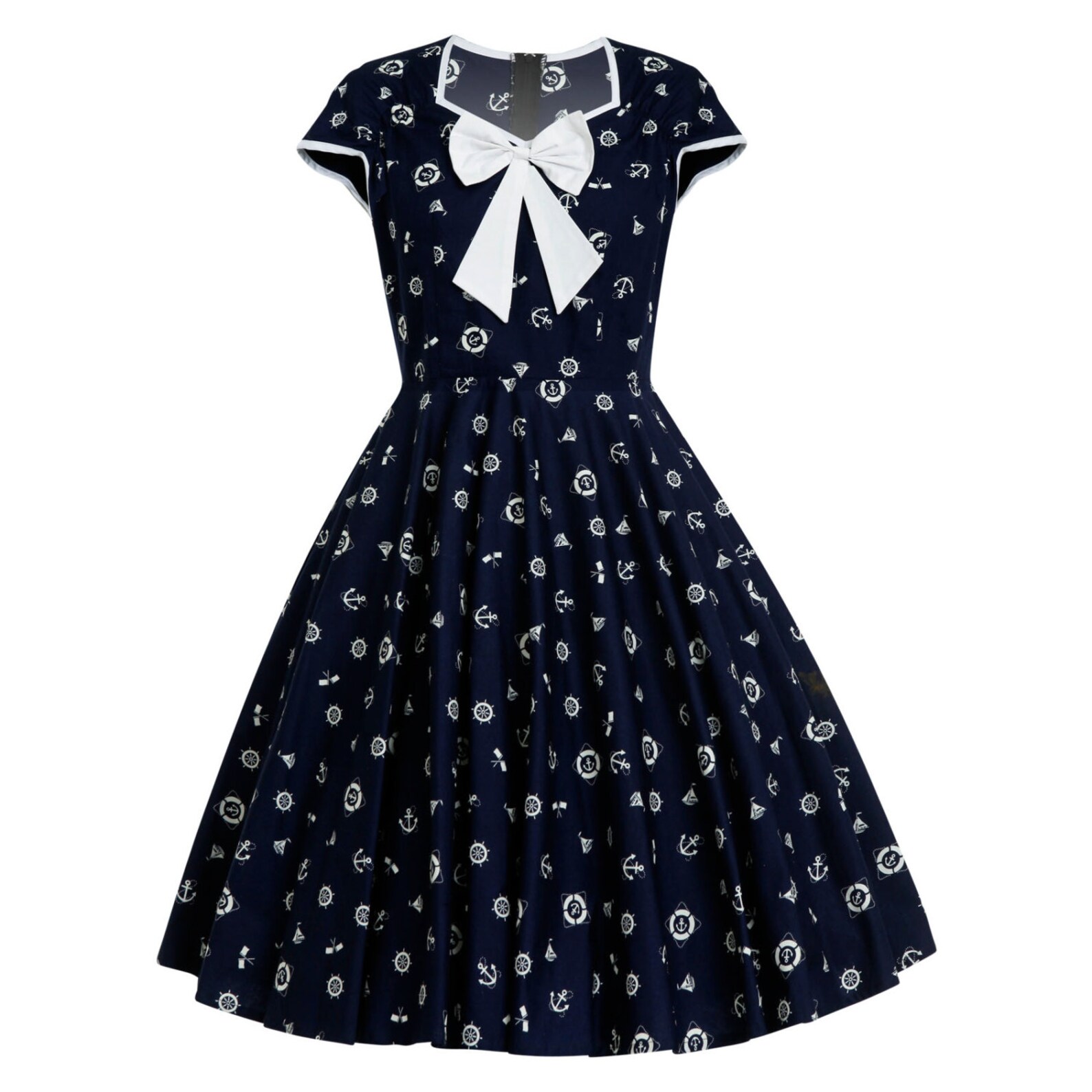 Navy Nautical Dress Navy Anchor Dress Vintage Dress Retro - Etsy