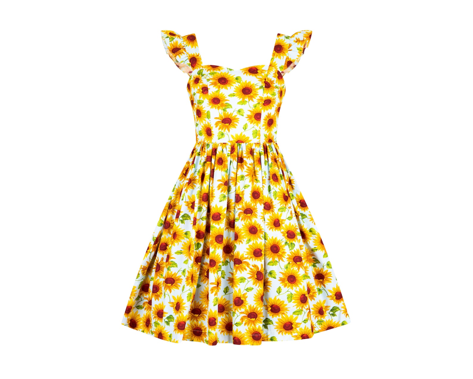 Sunflower Dress Summer Dress Sundress Lightblue Floral Dress - Etsy