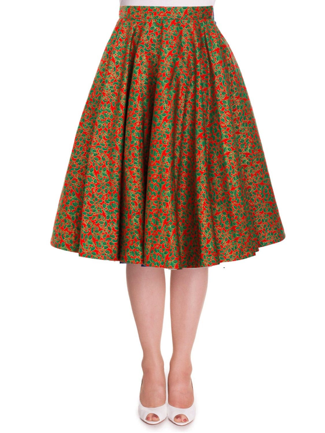 Christmas Skirt Mistletoe Circle Skirt With Pockets Holiday Skirt ...