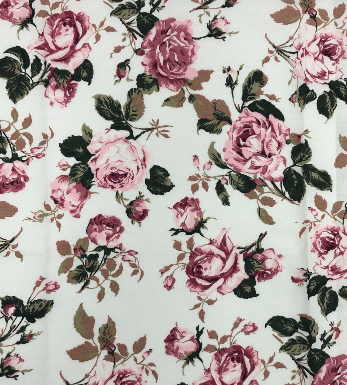 Pink Rose Fabric 100% Cotton Fabric for CUSTOM ORDER or by the - Etsy