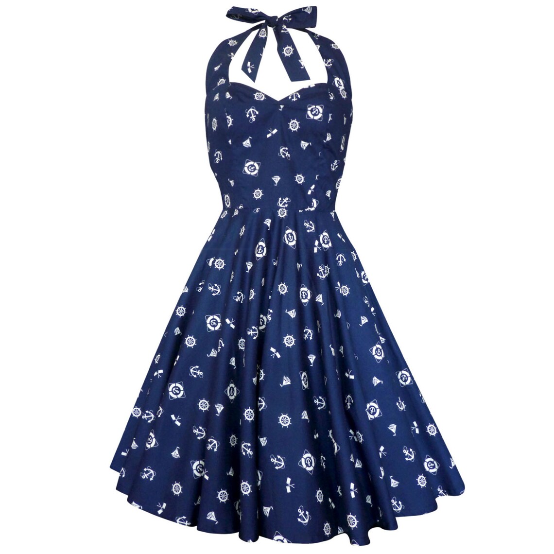 Summer Dress Navy Nautical Dress Anchor Sailor Dress Pin up | Etsy