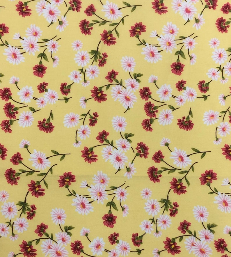 Daisy Fabric Daisies Flower Fabric 100% Cotton Fabric for | Etsy
