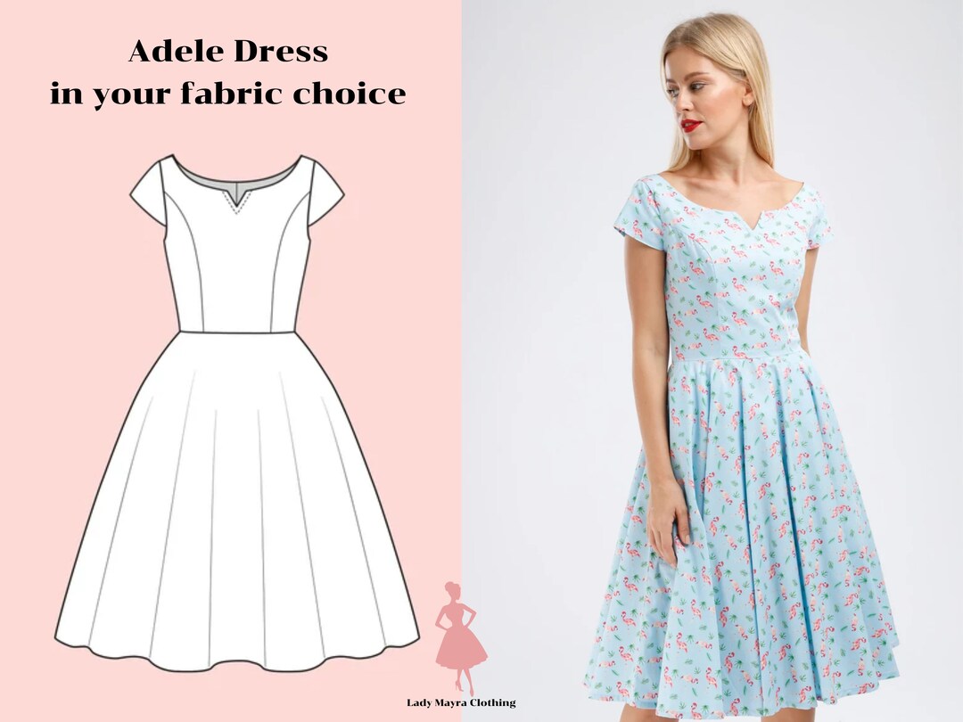 ADELE CUSTOM MADE Dress in Your Choice of Fabric! Vintage Dress Pinup ...