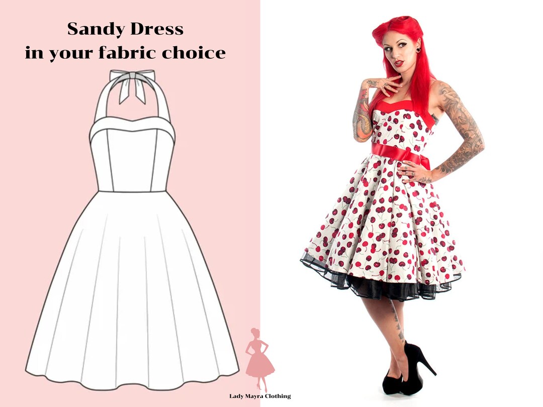 SANDY CUSTOM MADE Dress in Your Choice of Fabric! Gothic Dress Pinup ...