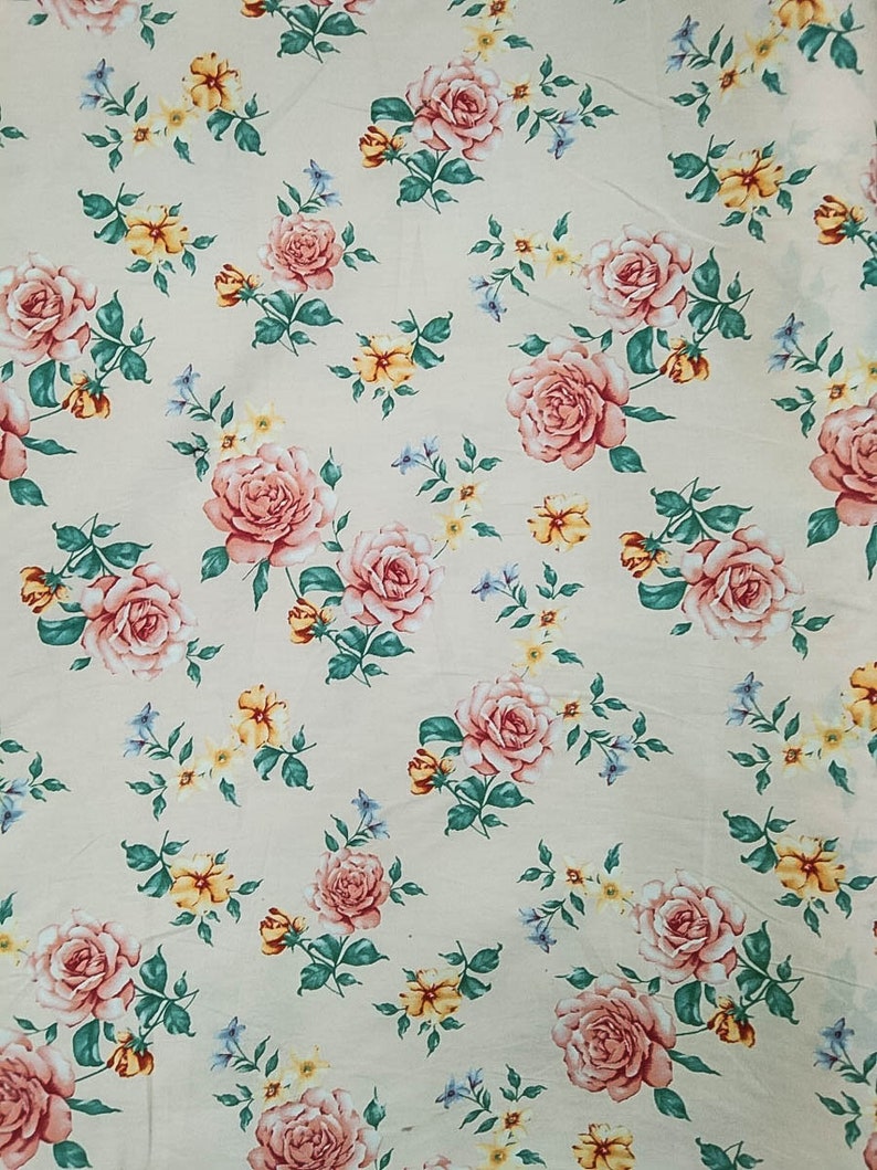 Pink Vintage Rose Fabric 100% Cotton Fabric for CUSTOM ORDER | Etsy