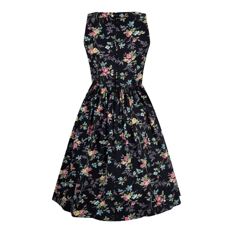 Vintage Dress Floral Dress Keyhole Dress Black Flower Dress | Etsy