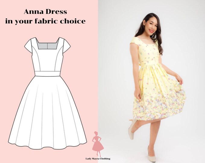 ANNA CUSTOM MADE Dress in Your Choice of Fabric Vintage Dress Pinup ...