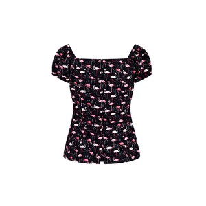 Black Flamingo Top Women Blouse Summer Blouse Black Top Pinup Top ...