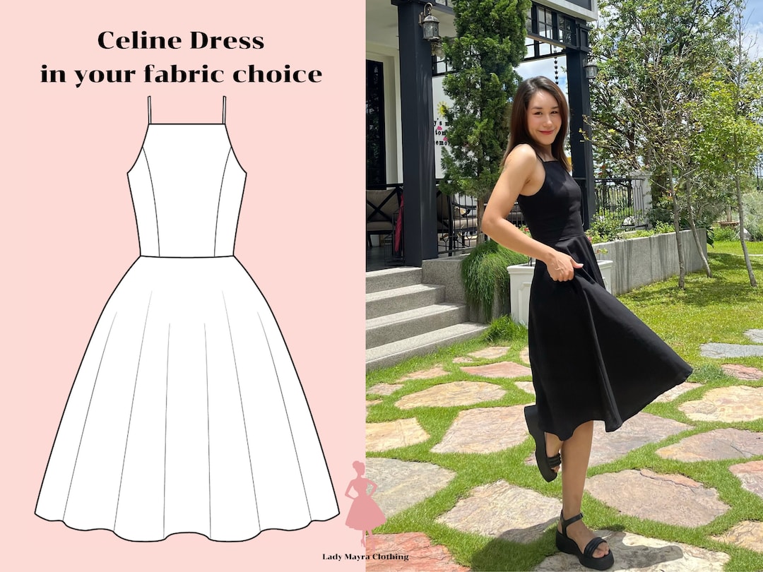 CELINE CUSTOM MADE Dress in Your Choice of Fabric Vintage Dress Pinup ...