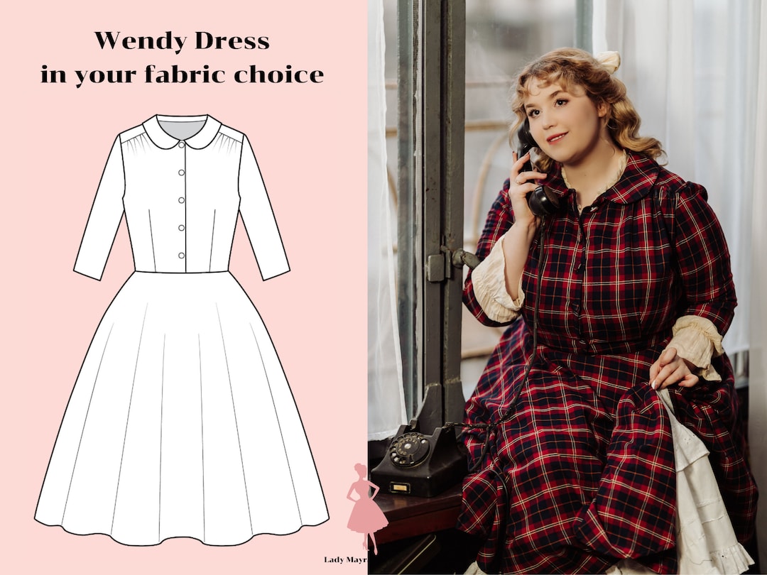 WENDY CUSTOM MADE Dress in Your Choice of Fabric Vintage Dress Pinup ...