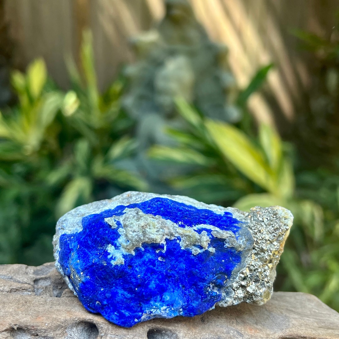 Raw Lapis Lazuli in Matrix With Pyrite 222 Gm, Afghanistan, Fluorescent ...