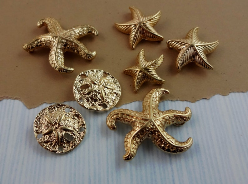 Gold-tone Beach Themed Jewelry Components,set of 7, for Necklace or ...