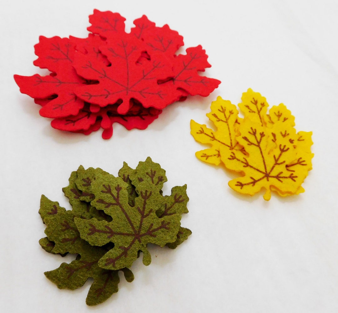 Fall Leaves Felt Maple Leaves. Package of 20 Leaves for Craft Projects ...
