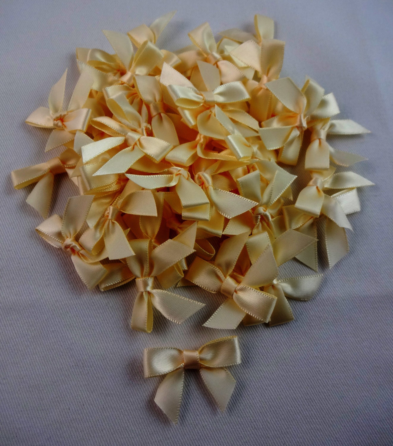 Small Ivory Satin Bows 1 3/8th Inches Wide. Fifty Bows for - Etsy UK