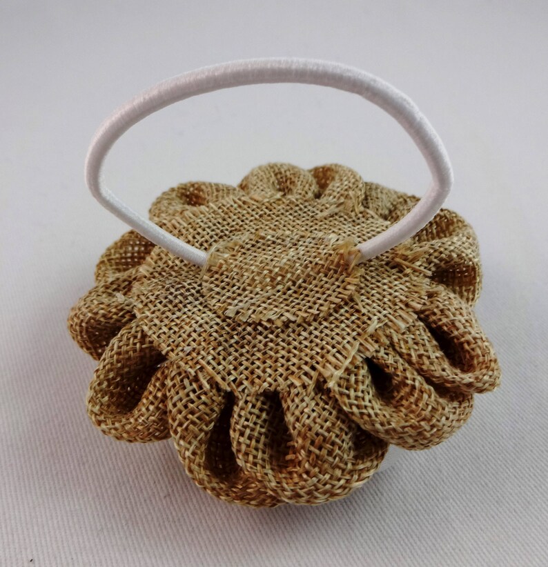 Burlap Flower Embellishment With Elastic Band to Decorate Mason Jars ...