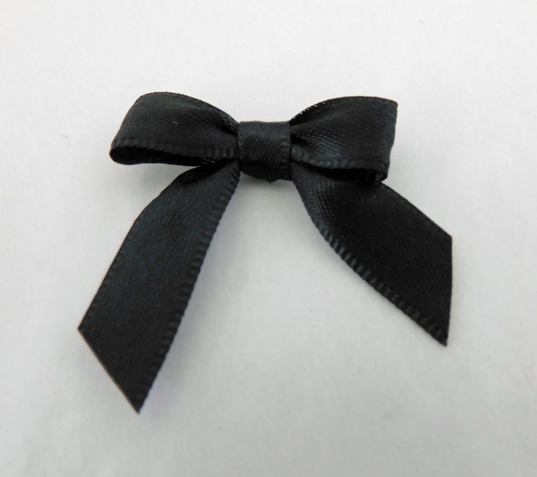 Fifty Small Black Satin Bows, 1 and 3/8th Inches Wide. Bows for Your ...