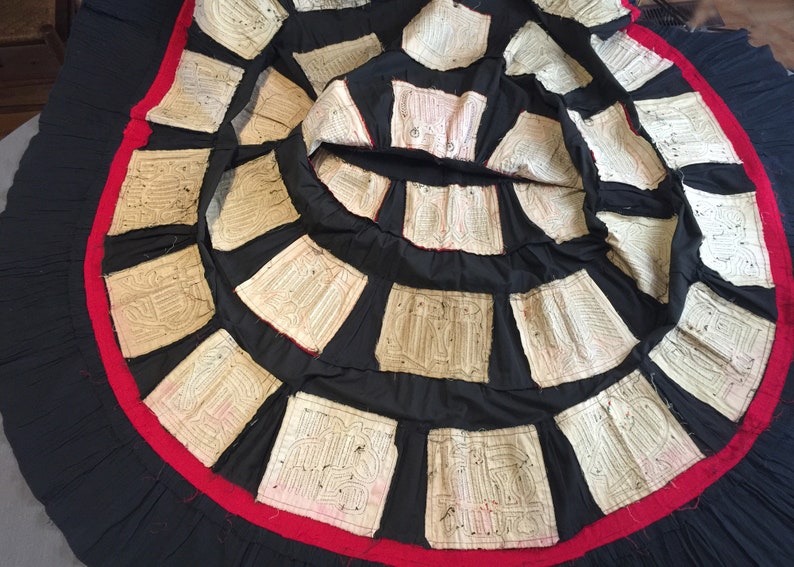 Vintage Mola Patchwork Skirt 32 Mola's Black Stretch Denim Jean Top ...