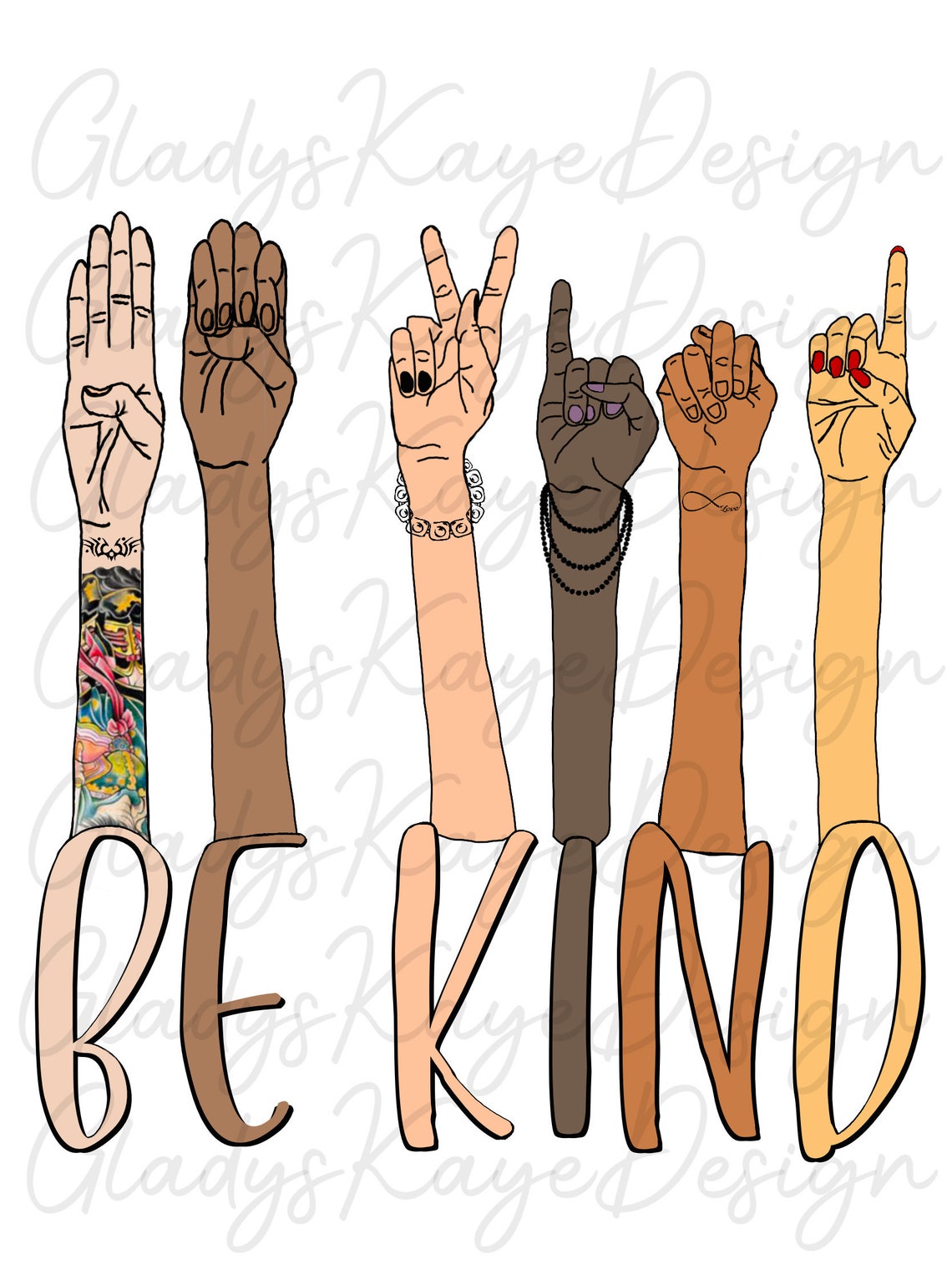 PNG Instant Download. Be Kind. Sign Language Hands. Equality - Etsy Israel